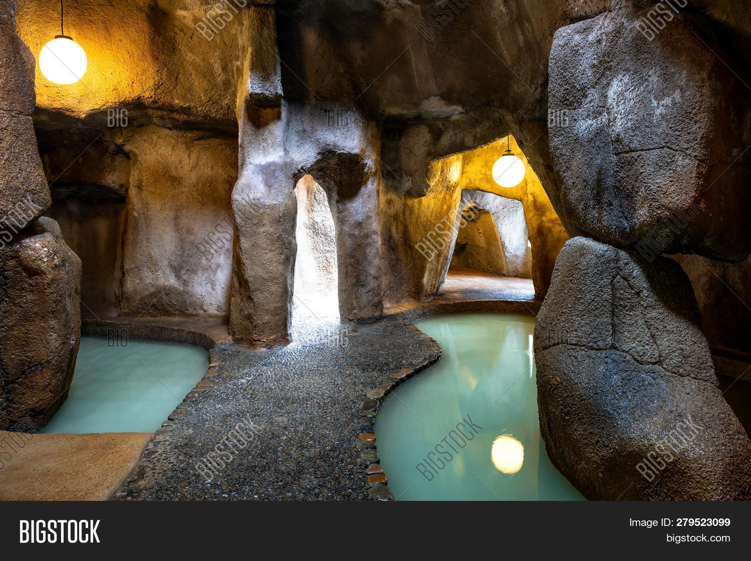 Paved Path Cave Water Image & Photo (Free Trial) | Bigstock