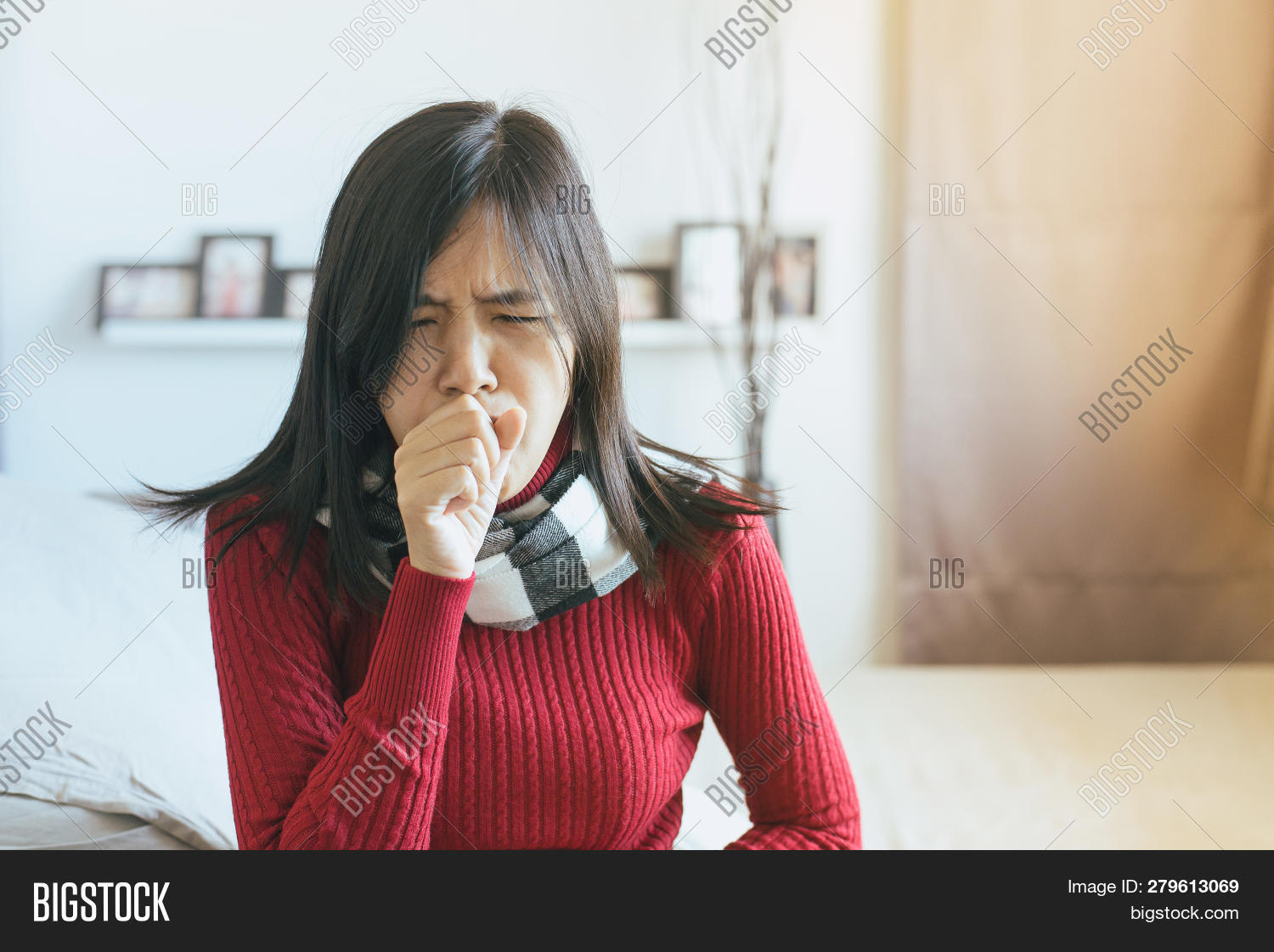 Asian Woman Coughing Image & Photo (Free Trial) | Bigstock