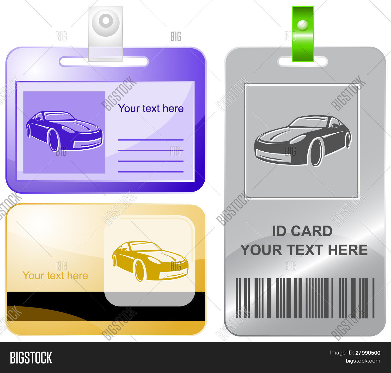Car. Vector Id Cards Vector & Photo (Free Trial) | Bigstock