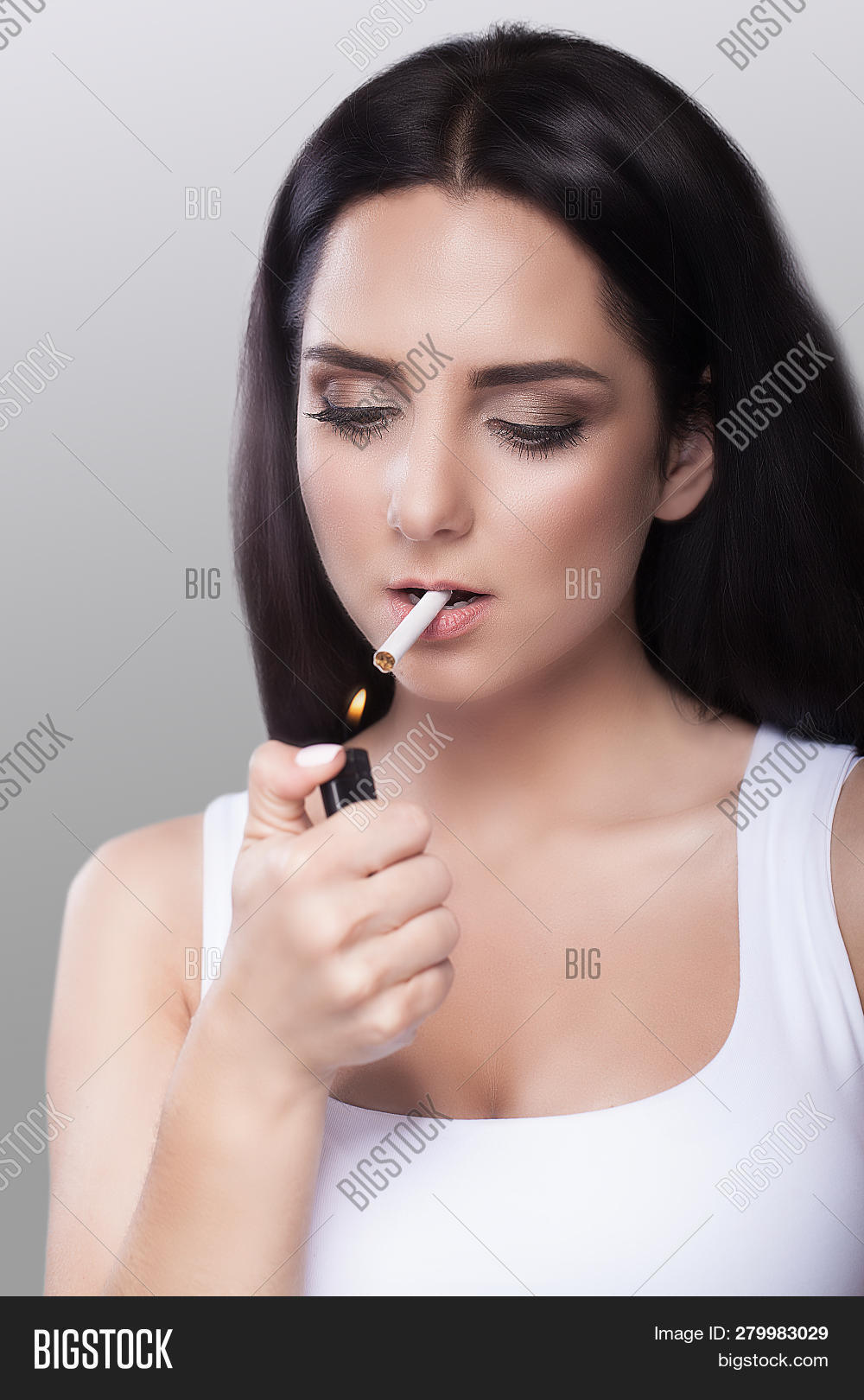 Smoke. Young Girl Image & Photo (Free Trial) | Bigstock