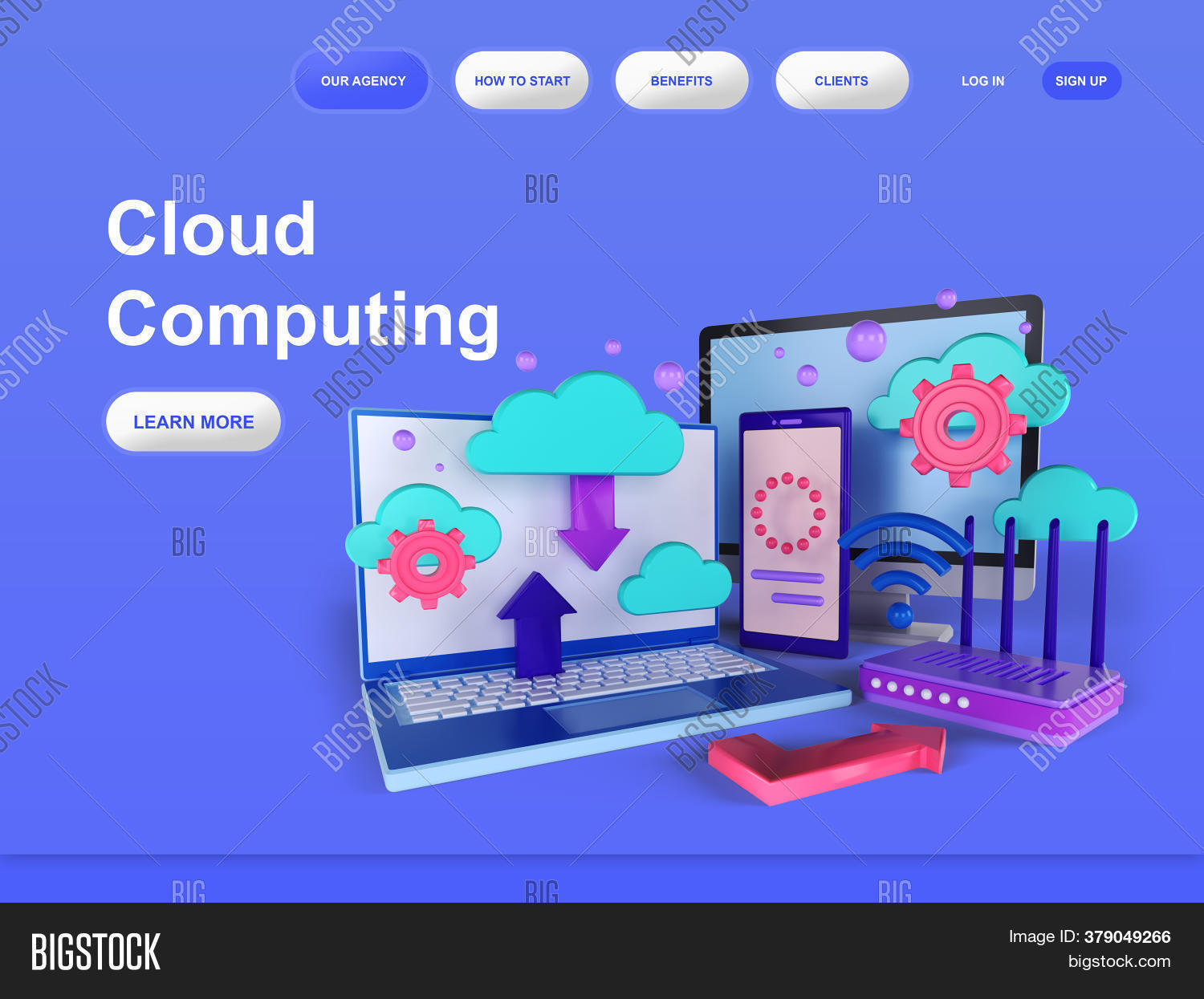 Cloud Computing 3D Image & Photo (Free Trial) | Bigstock