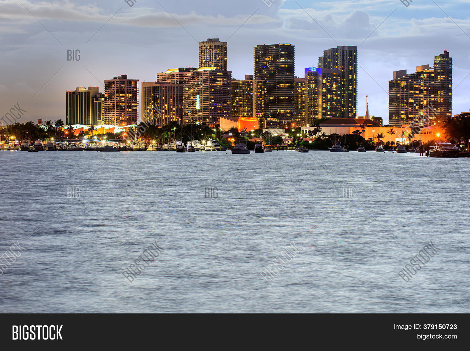 Miami Skyline Night - Image & Photo (Free Trial) | Bigstock