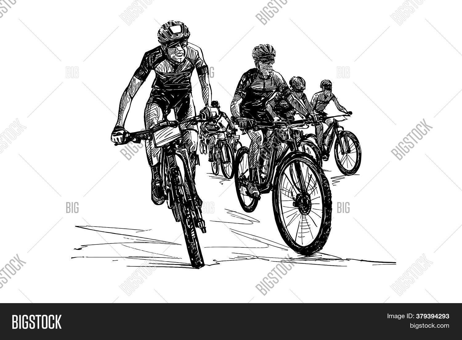 Drawing Mountain Bike Vector & Photo (Free Trial) | Bigstock