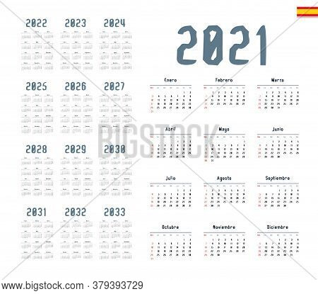 Spanish Calendar 2021 Vector & Photo (Free Trial) | Bigstock
