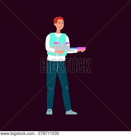 Cartoon Man Laser Tag Vector & Photo (Free Trial) | Bigstock