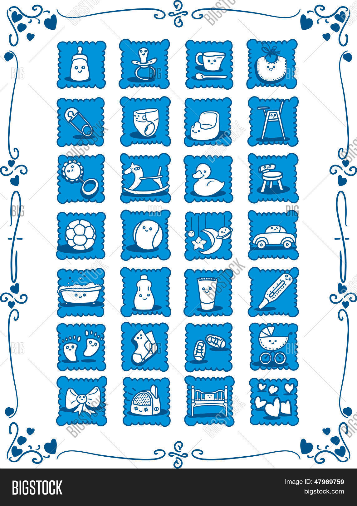 Blue Baby-Theme Vector & Photo (Free Trial) | Bigstock