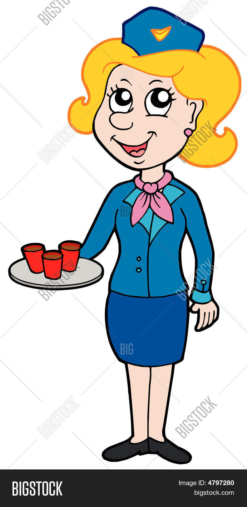 Vector y foto Azafata De Dibujos (prueba gratis) | Bigstock