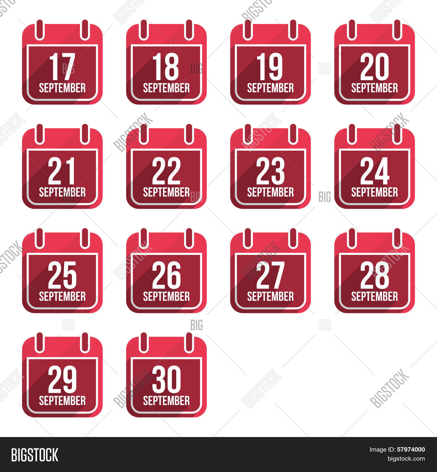 September Vector Flat Vector & Photo (Free Trial) | Bigstock