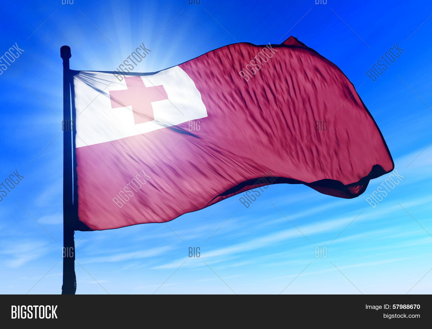 Tonga Flag Waving On Image & Photo (Free Trial) | Bigstock