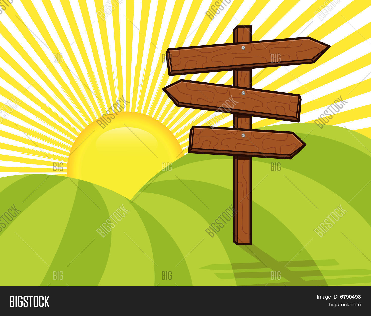 Sign On Hill - Vector Vector & Photo (Free Trial) | Bigstock