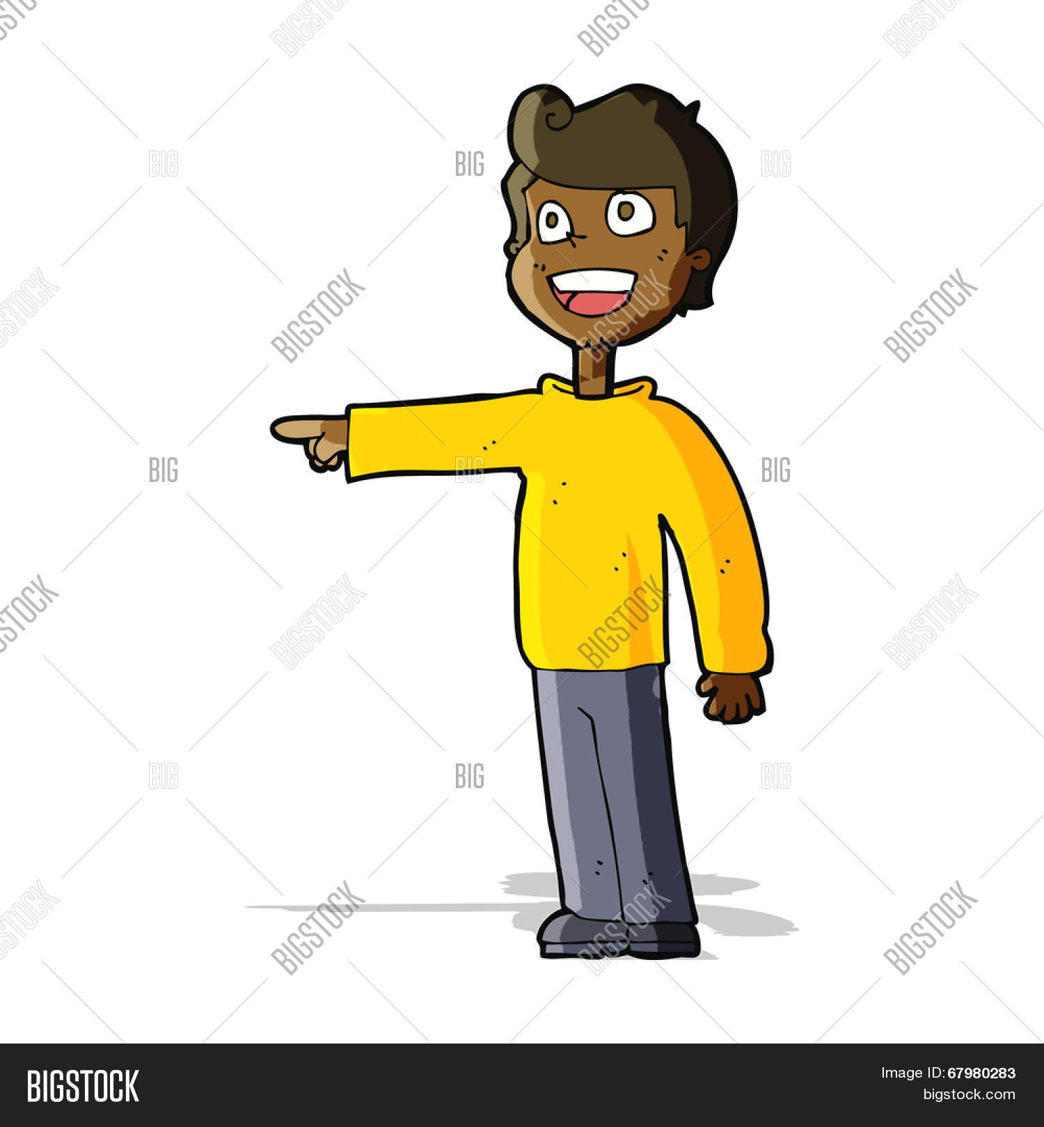 Cartoon Man Pointing Vector & Photo (Free Trial) | Bigstock