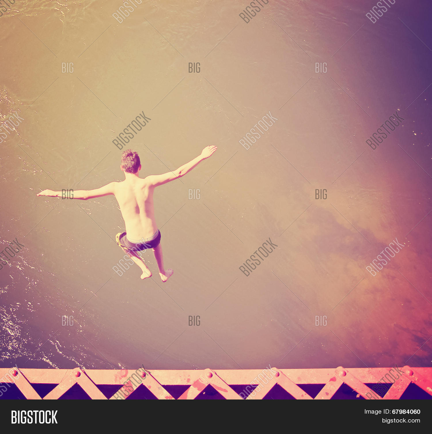 Boy Jumping Old Train Image & Photo (Free Trial) | Bigstock