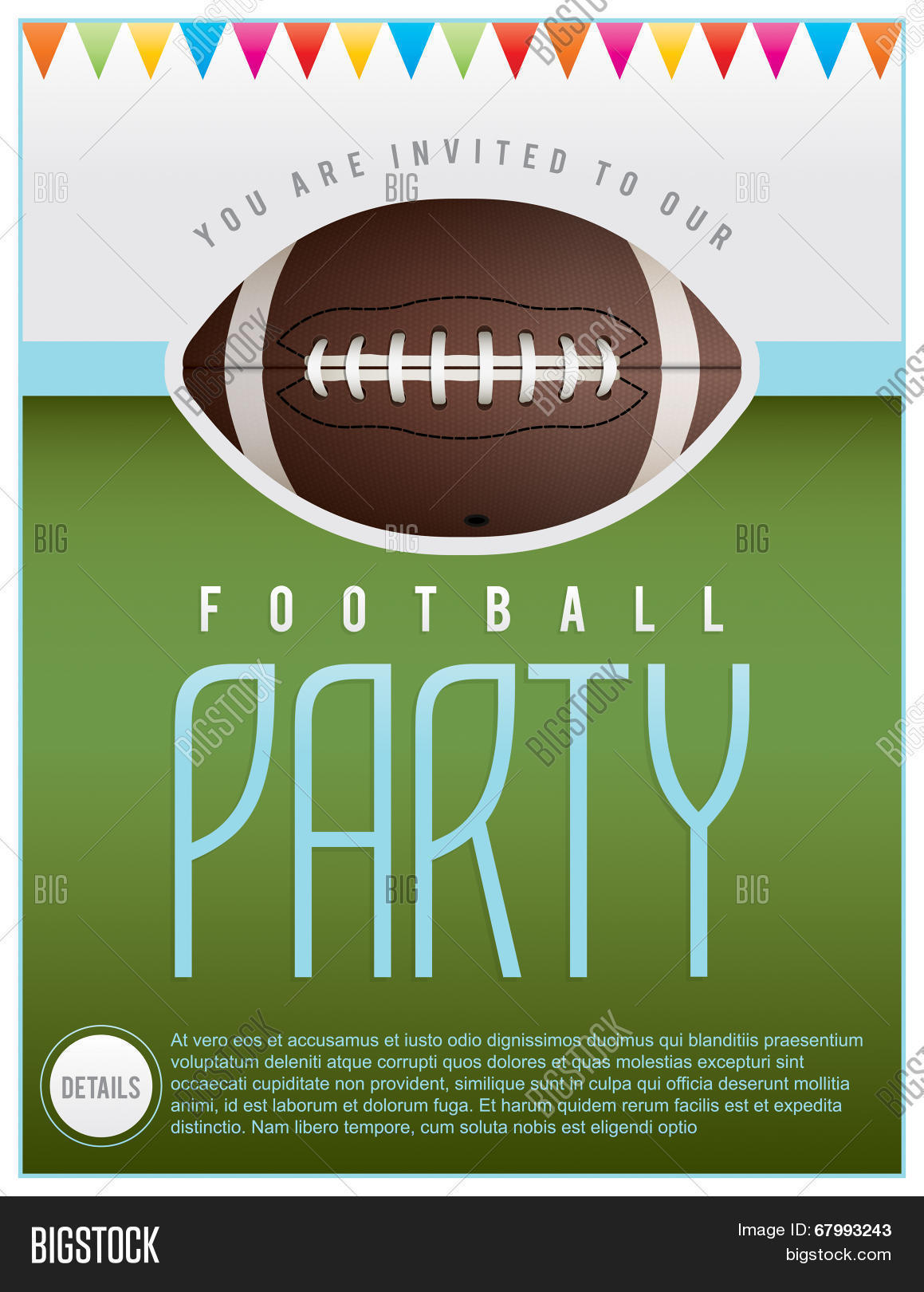 Football Party Flyer Vector & Photo (Free Trial) | Bigstock