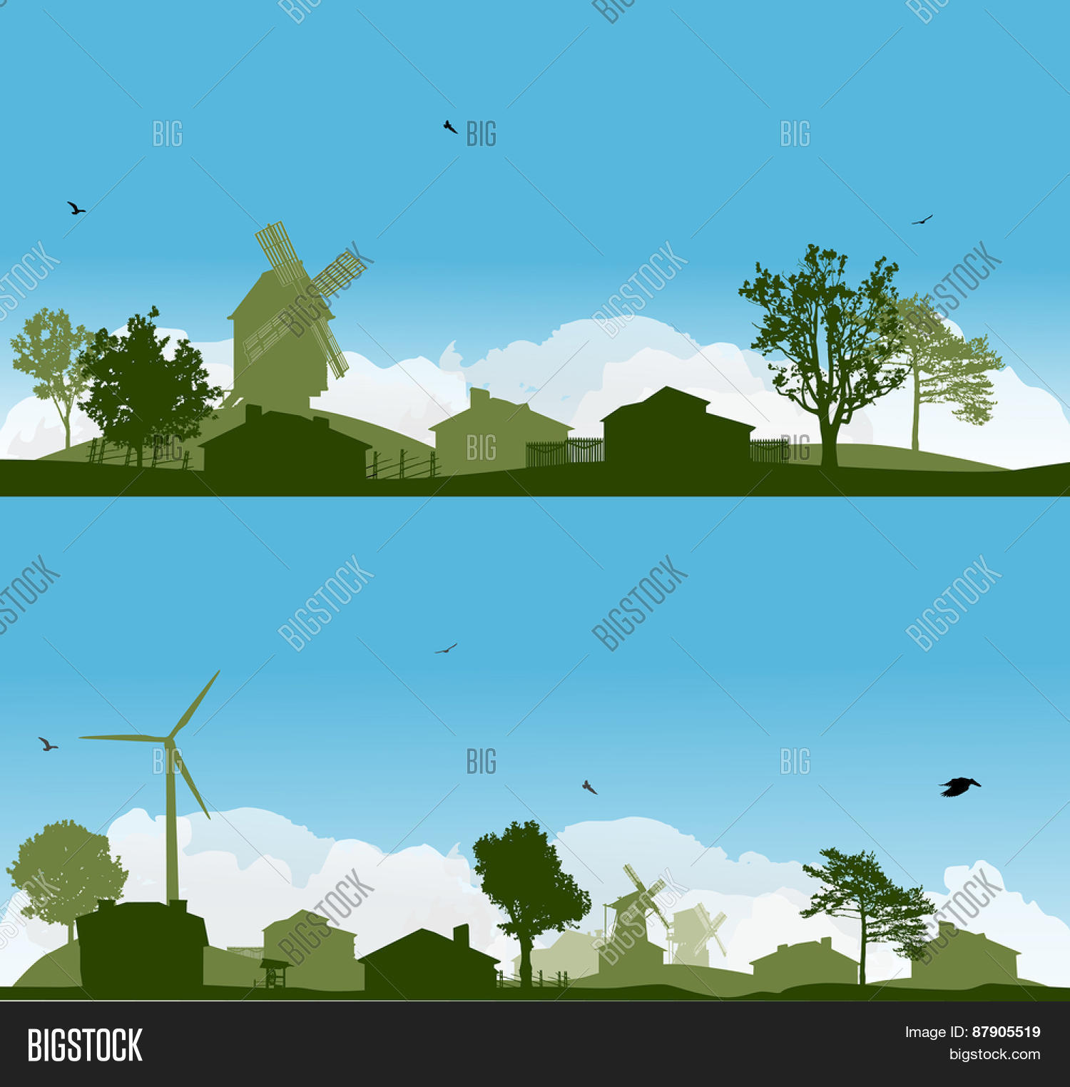 Green Landscapes Vector & Photo (Free Trial) | Bigstock