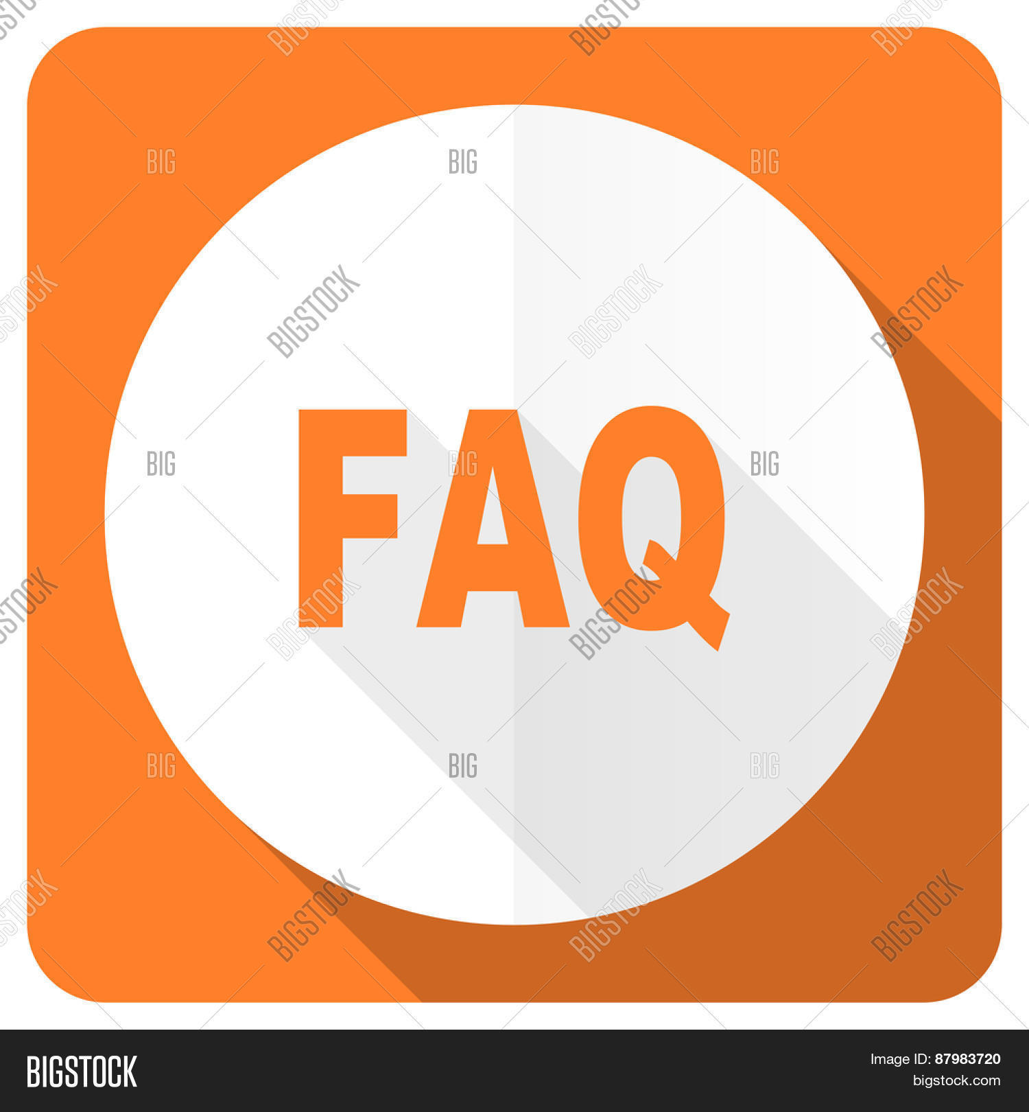 Faq Orange Flat Icon Image & Photo (Free Trial) | Bigstock