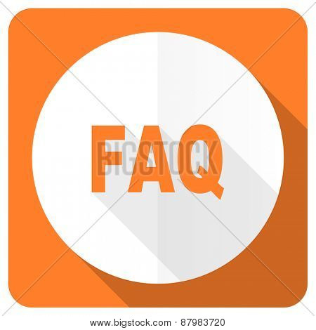 Faq Orange Flat Icon Image & Photo (Free Trial) | Bigstock