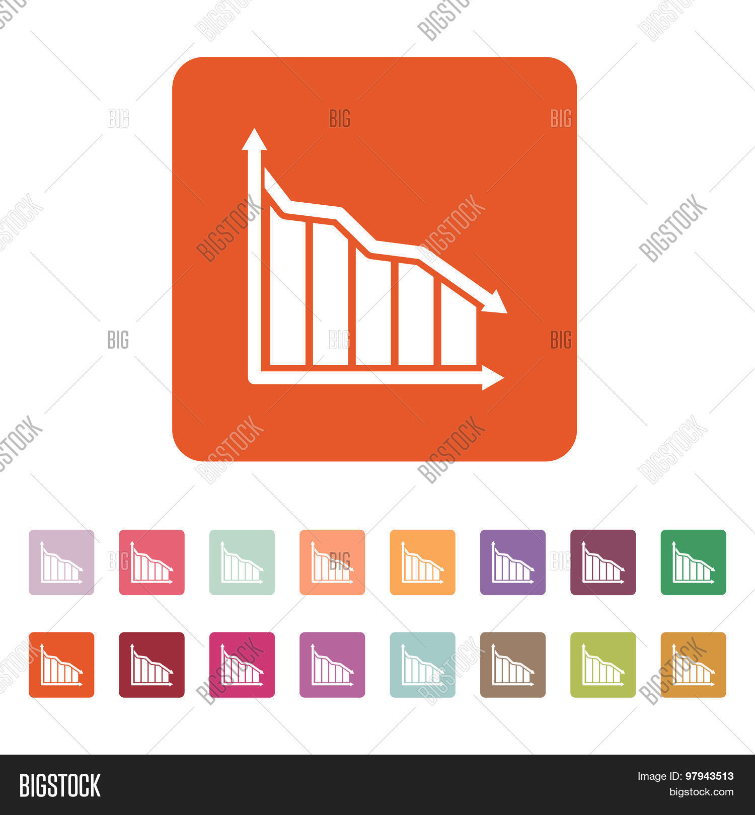 Graph Down Icon. Vector & Photo (Free Trial) | Bigstock