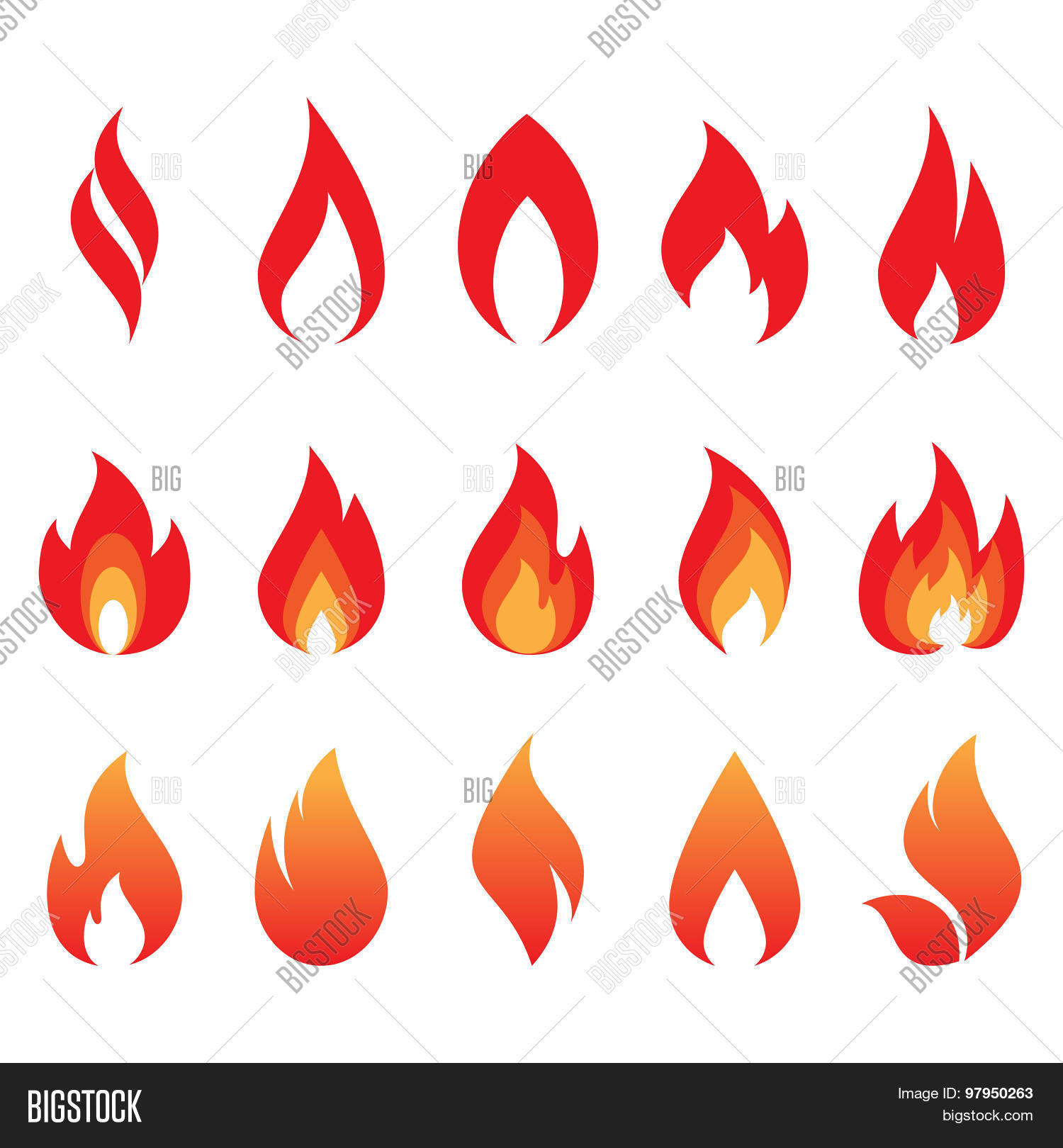 Vector Set Fire Vector & Photo (Free Trial) | Bigstock