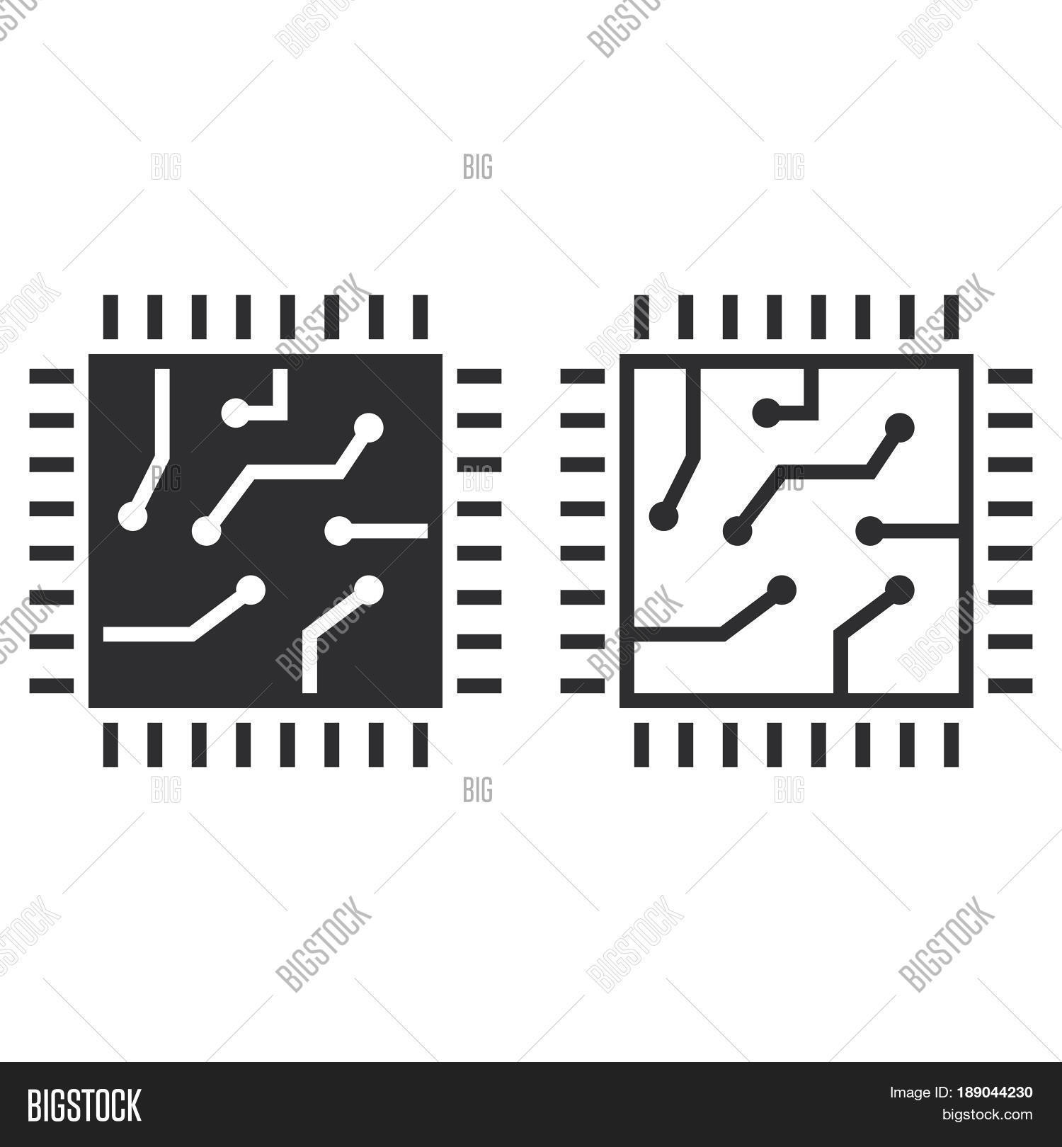 Chip Line Icon, Vector & Photo (Free Trial) | Bigstock