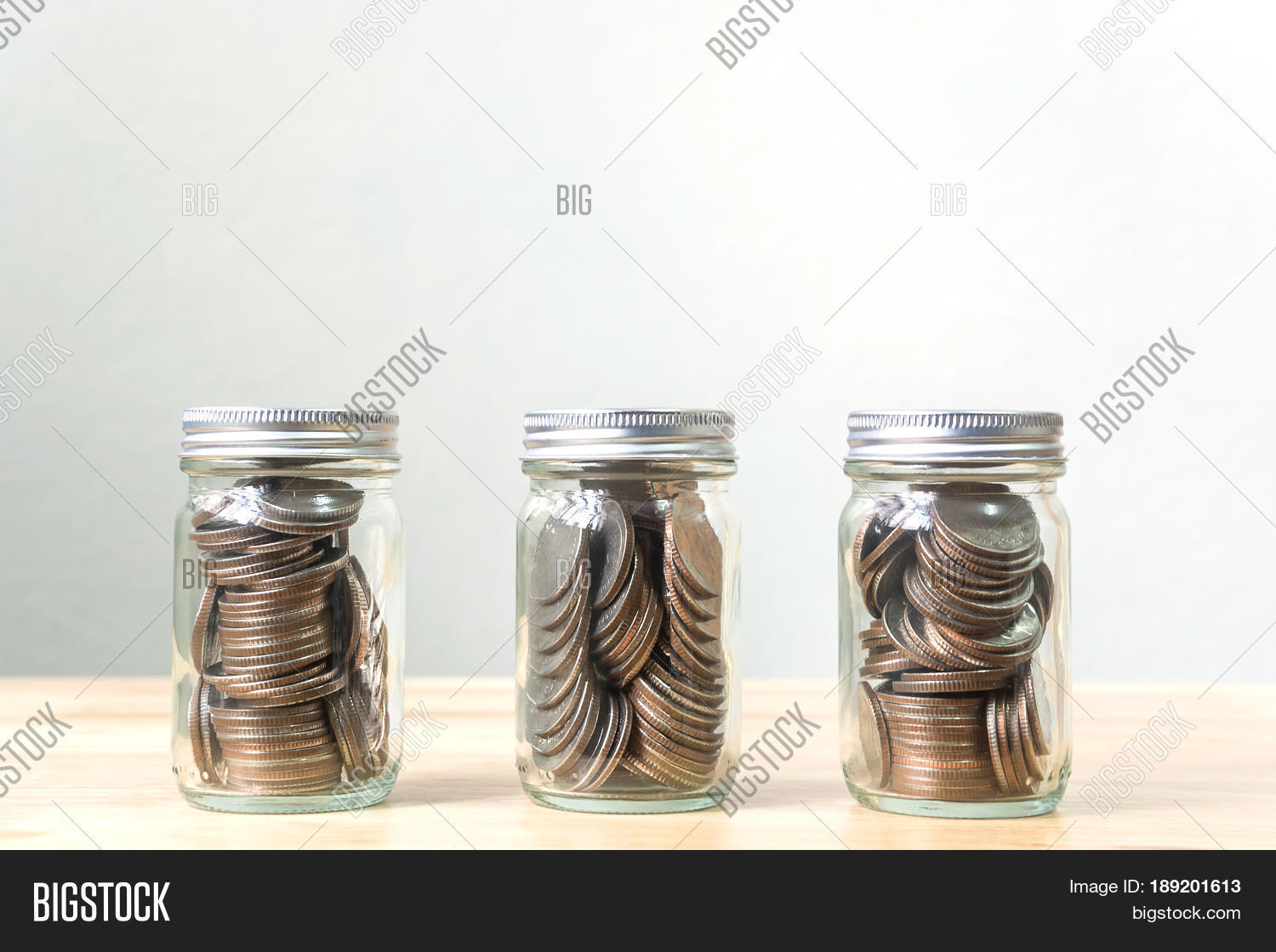 Coin Three Jar Concept Image & Photo (Free Trial) | Bigstock