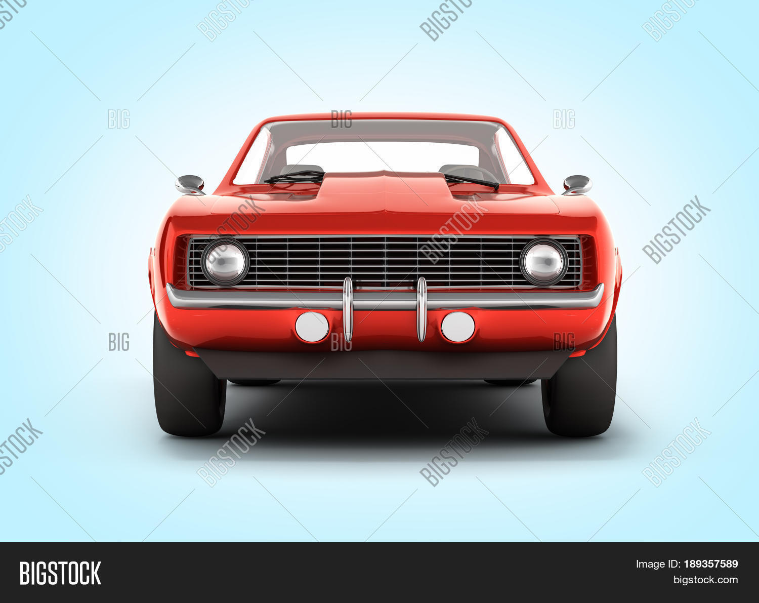 Muscle Car Front View Image & Photo (Free Trial) | Bigstock