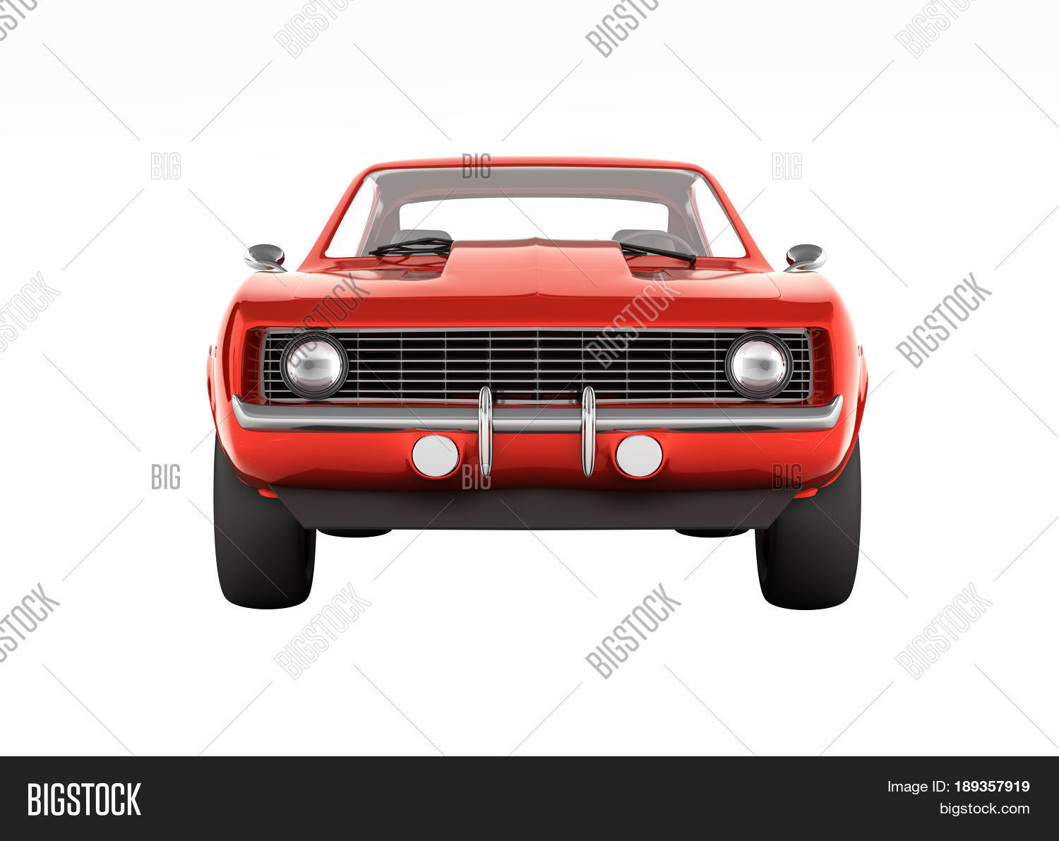 Muscle Car Front View Image & Photo (Free Trial) | Bigstock