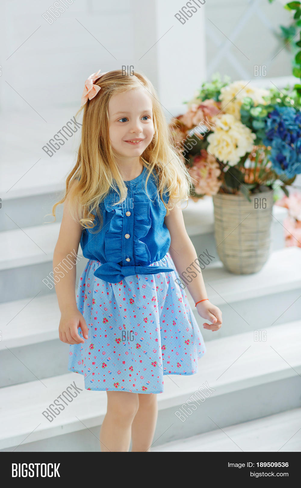 Little Girl Blue Shirt Image & Photo (Free Trial) | Bigstock