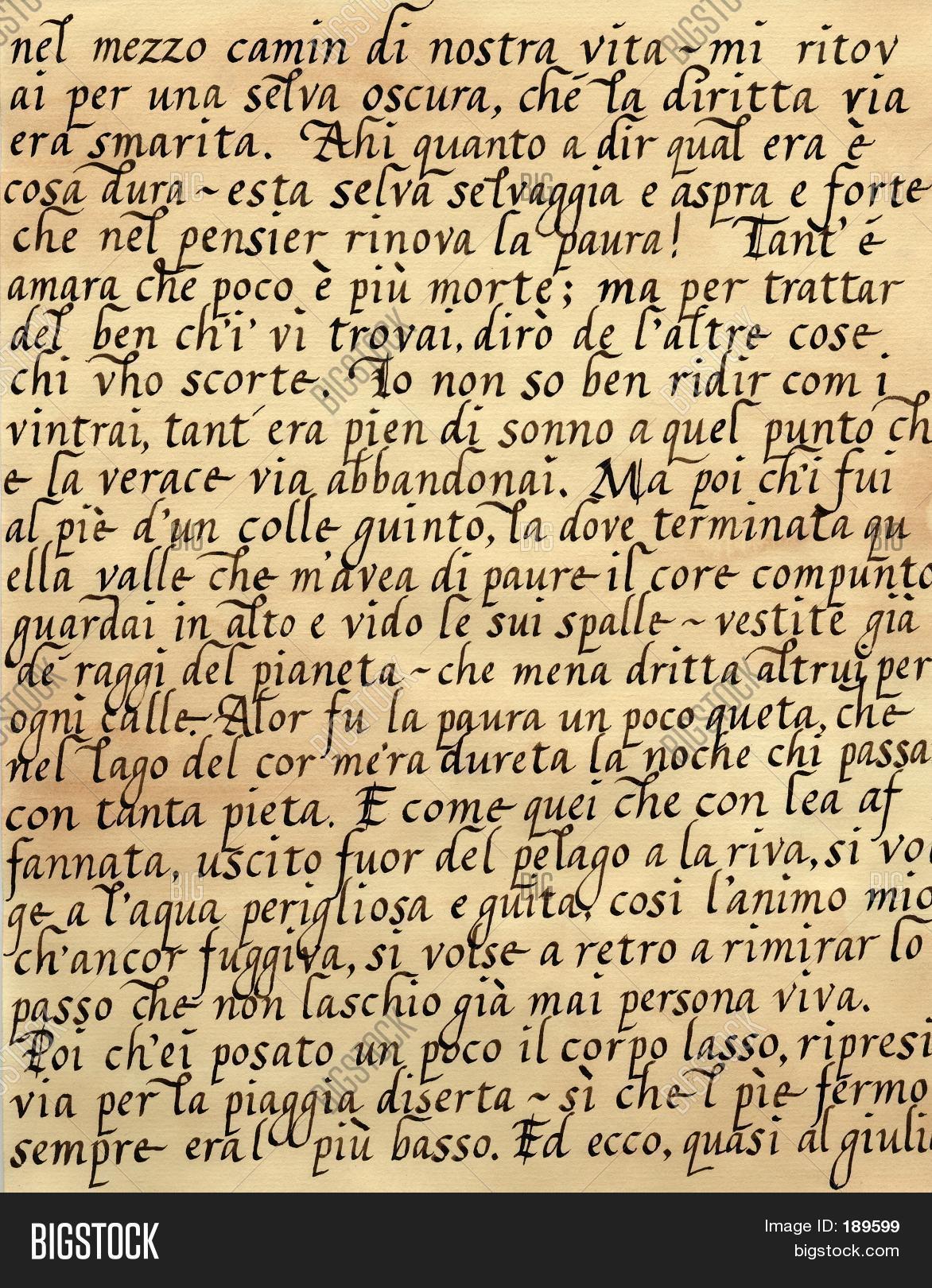 Italian Calligraphy Image & Photo (Free Trial) | Bigstock