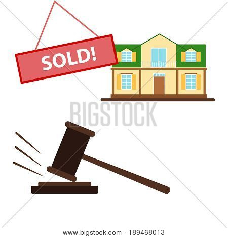 Auction. Sold Sale Vector & Photo (Free Trial) | Bigstock