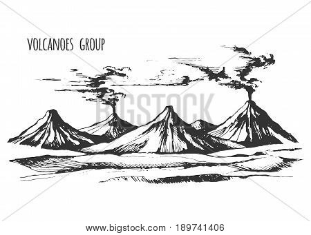 Volcanoes Group Vector & Photo (Free Trial) | Bigstock