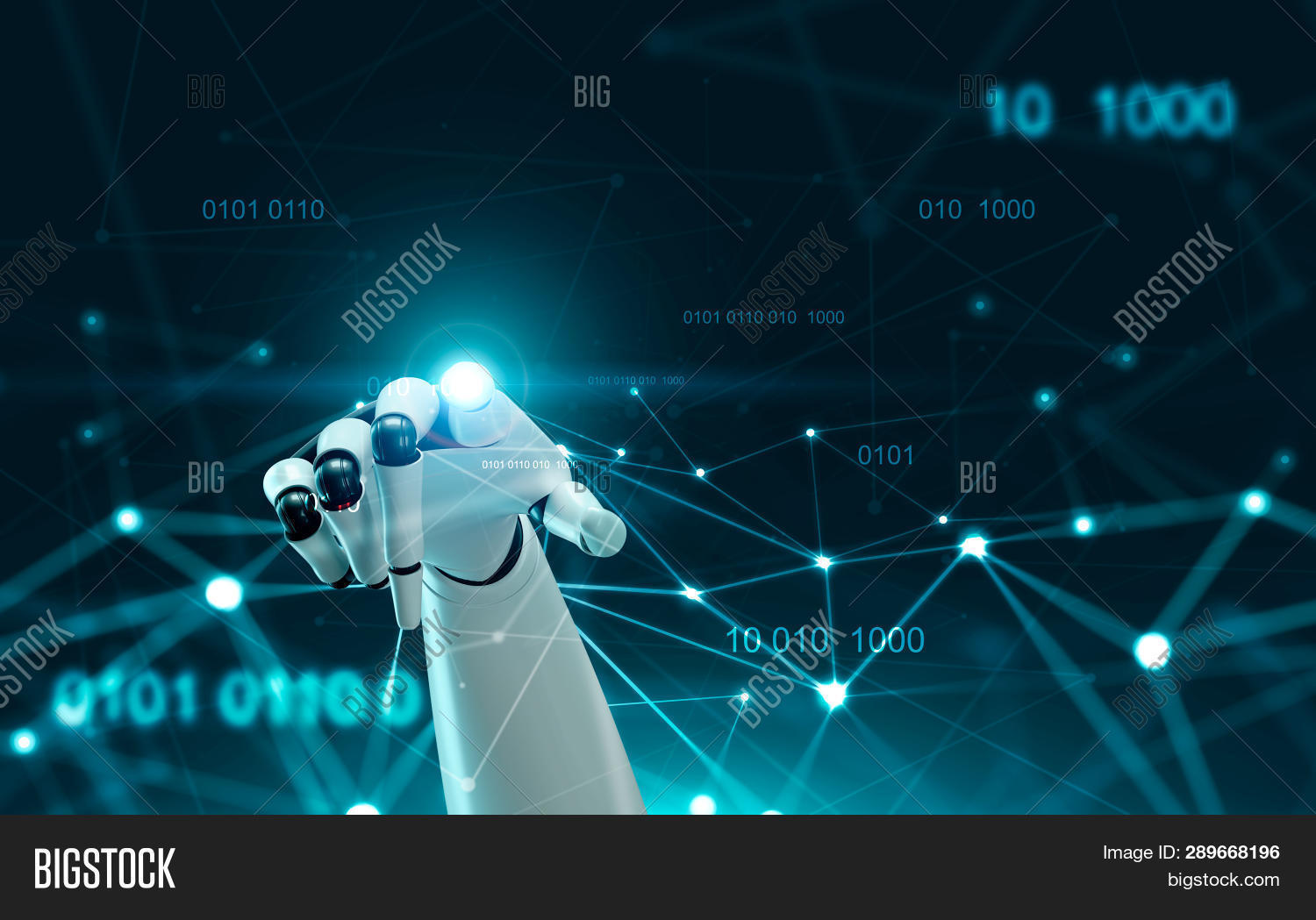 Robot Hand Using Blue Image & Photo (Free Trial) | Bigstock