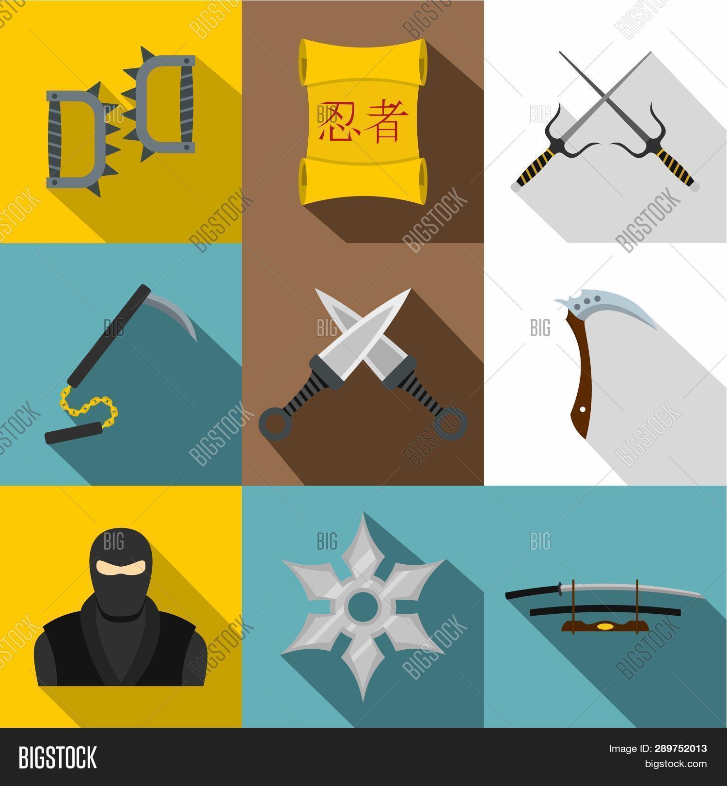 Ninja Weapon Icon Set Image & Photo (Free Trial) | Bigstock