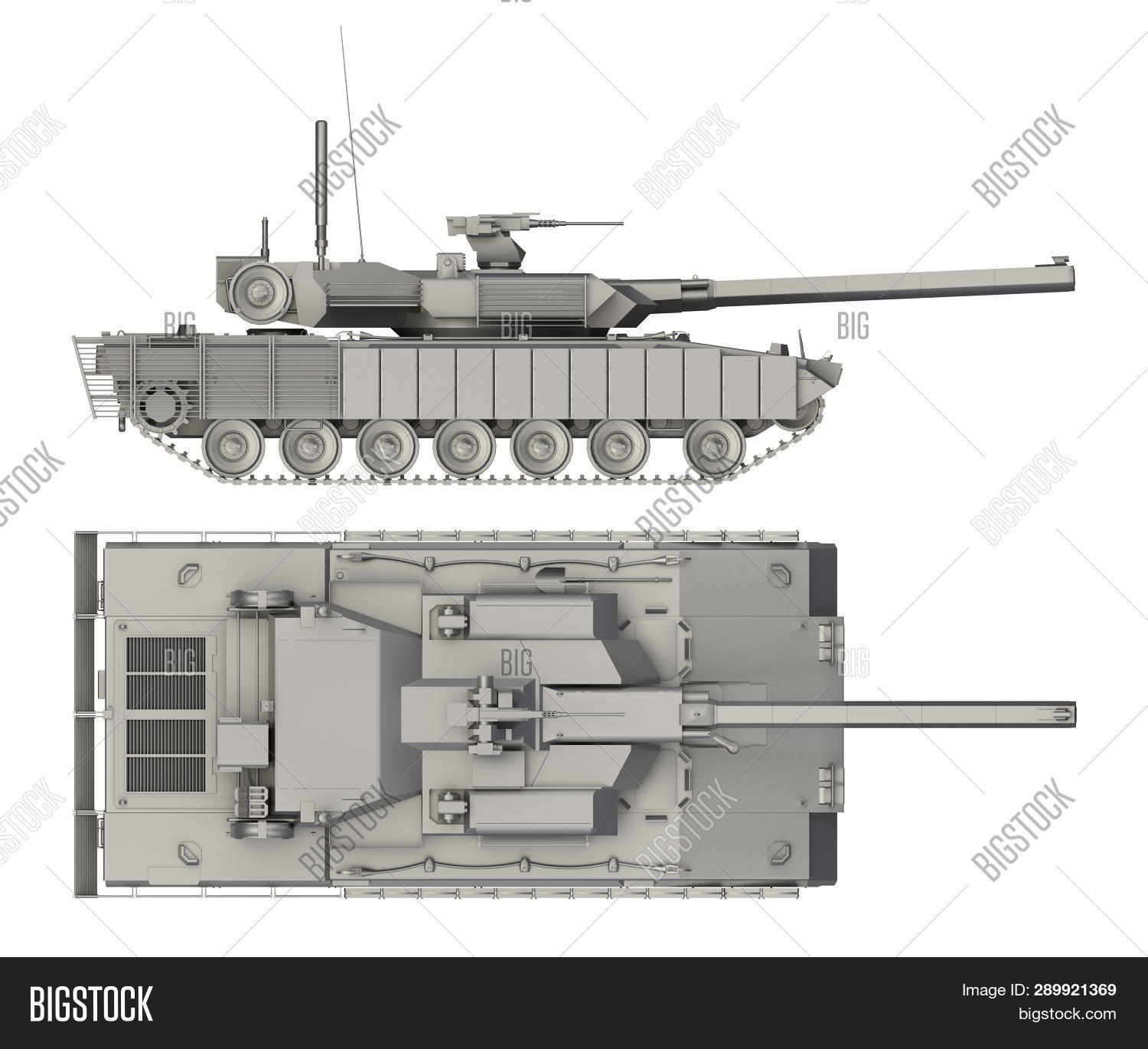 Military Tank Side View
