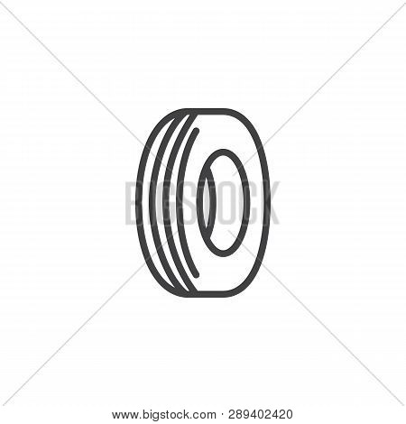 Car Tire Line Icon. Vector & Photo (Free Trial) | Bigstock