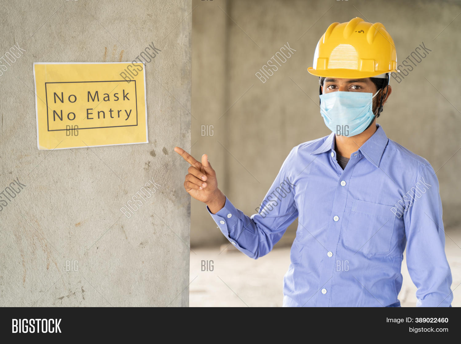 Worker Pointing No Image & Photo (Free Trial) | Bigstock