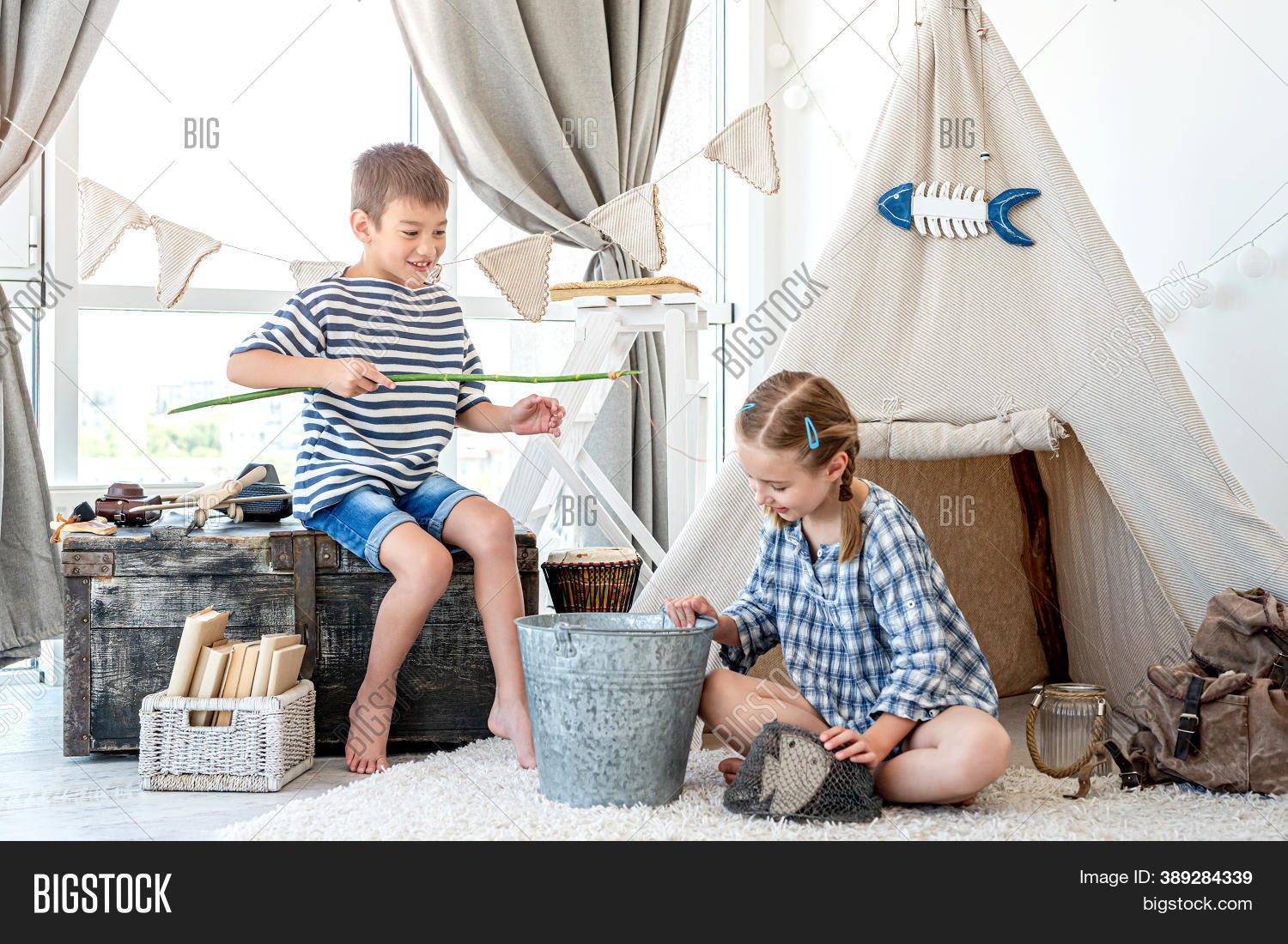 Children Catching Fish Image & Photo (Free Trial) | Bigstock