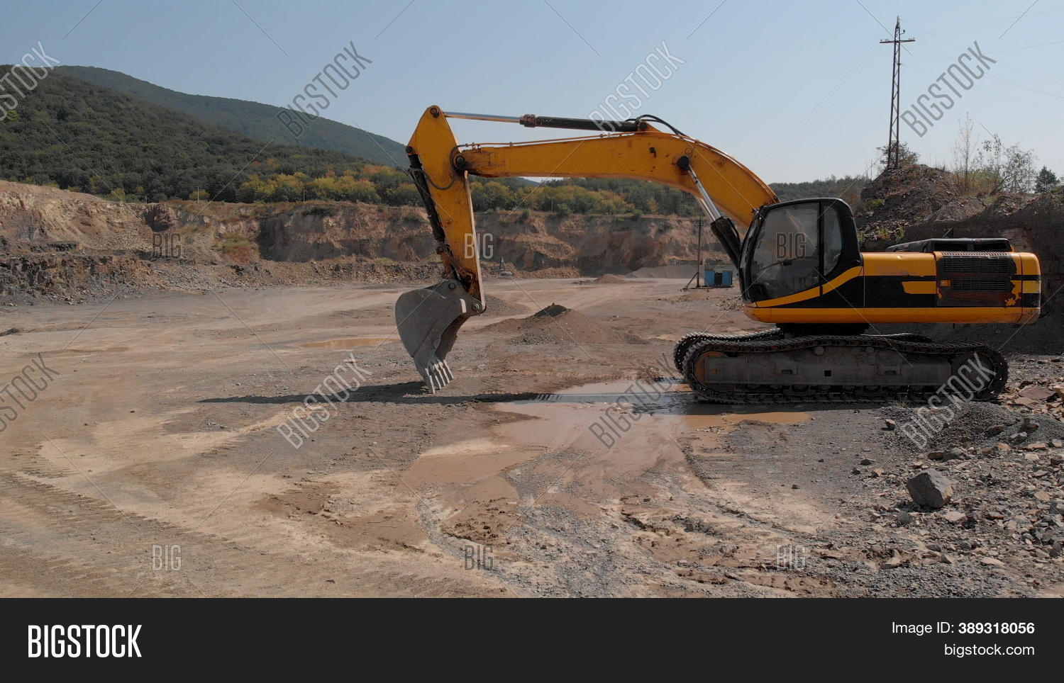Yellow Digger Machine Image & Photo (Free Trial) | Bigstock