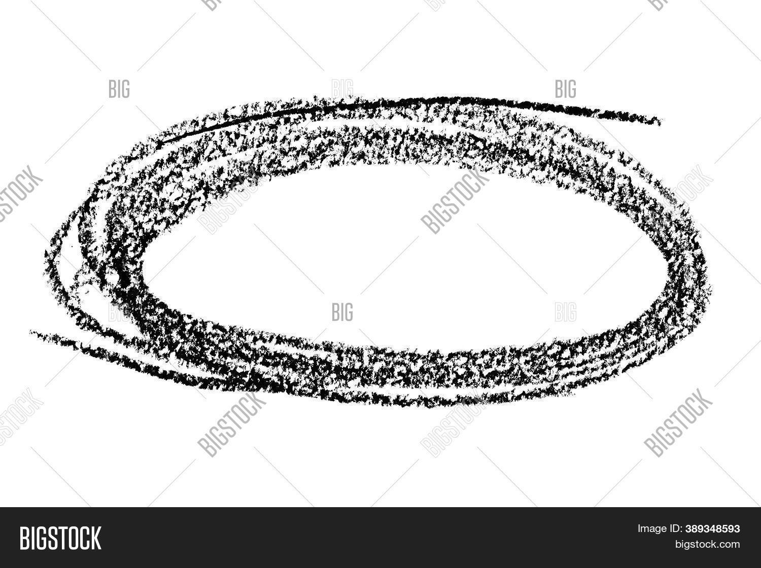 Black Crayon Oval By Image & Photo (Free Trial) | Bigstock
