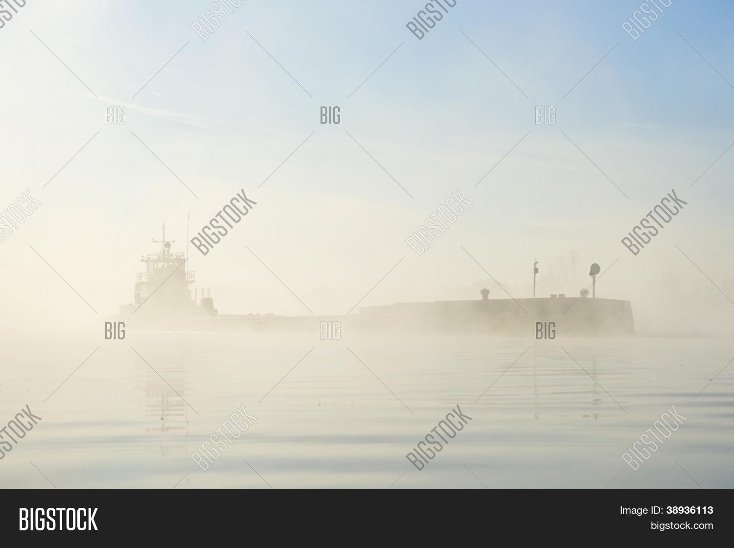Barge Ship Thick Fog Image & Photo (Free Trial) | Bigstock