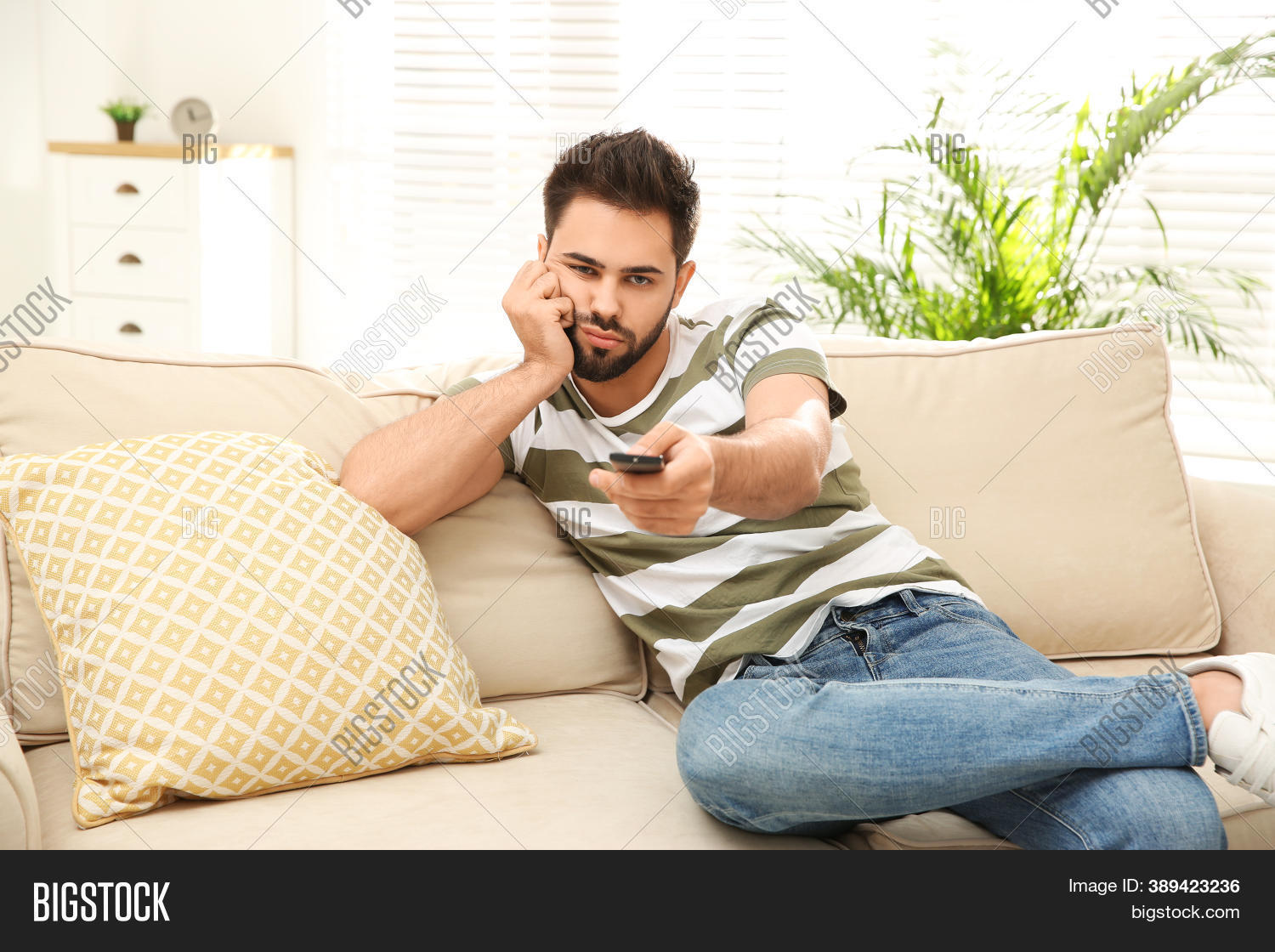 Lazy Man Watching Tv