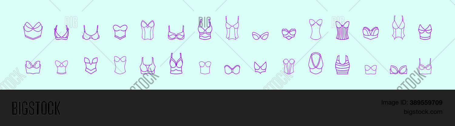 Set Bustier Cartoon Vector & Photo (Free Trial) | Bigstock