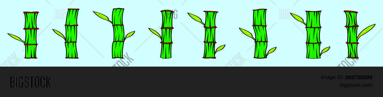 Set Bamboo Cartoon Vector & Photo (Free Trial) | Bigstock
