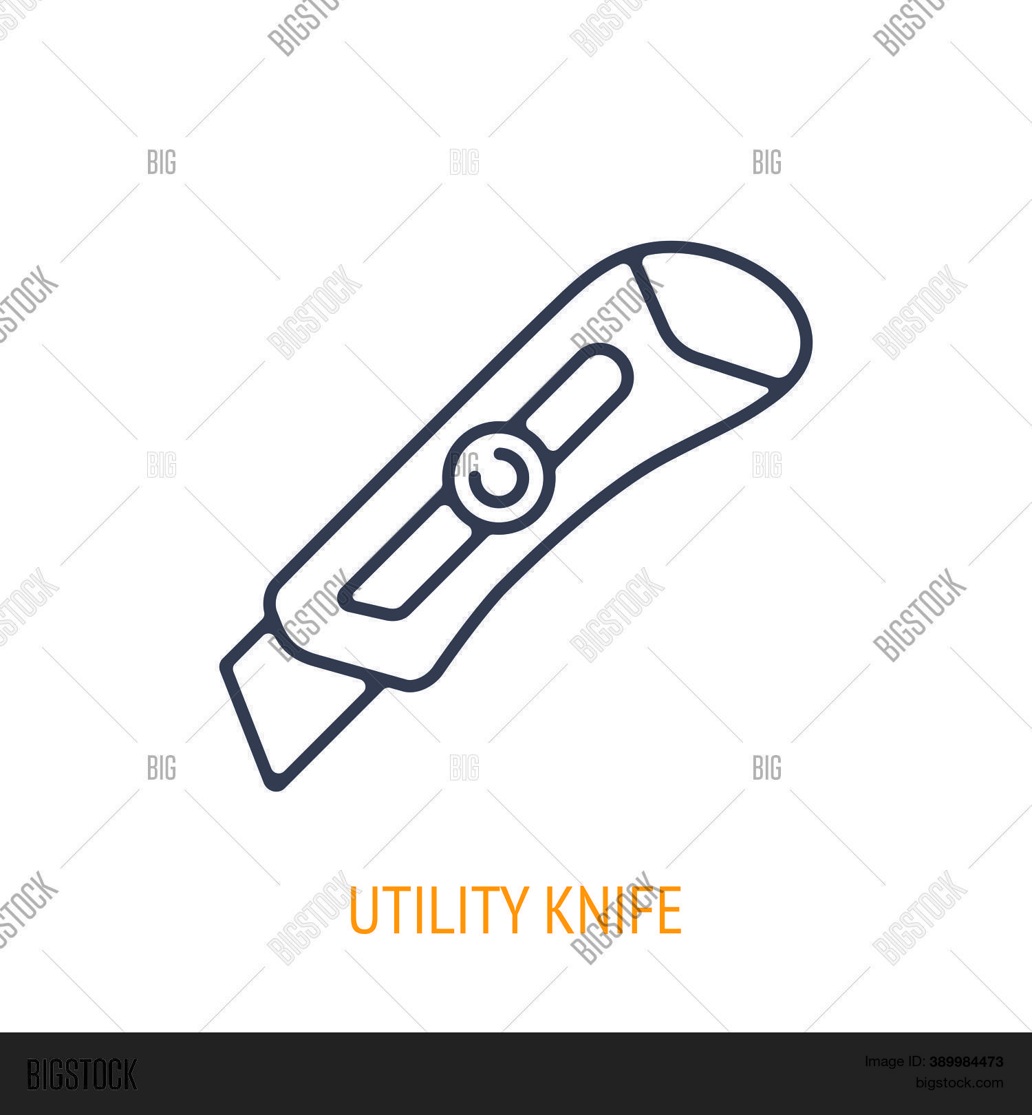 Utility Knife Outline Vector & Photo (Free Trial) | Bigstock