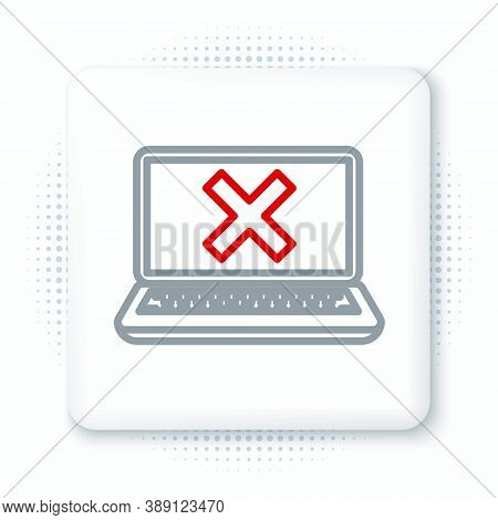 Line Laptop Cross Vector & Photo (Free Trial) | Bigstock