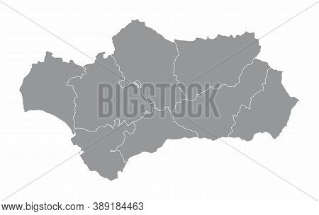 Andalusia Region Map Vector & Photo (Free Trial) | Bigstock