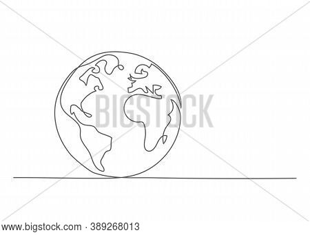 Globe One Line Vector & Photo (Free Trial) | Bigstock