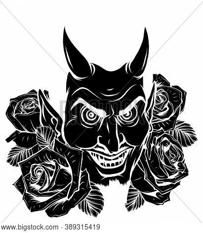 Evil Face Red Roses. Vector & Photo (Free Trial) | Bigstock