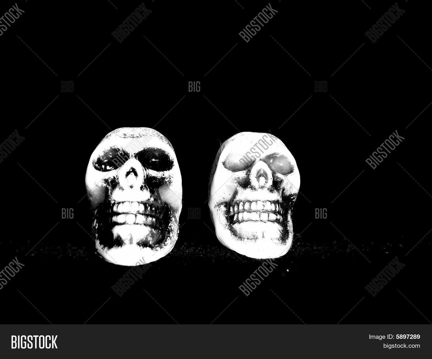 Two Skulls On Black Image & Photo (Free Trial) | Bigstock