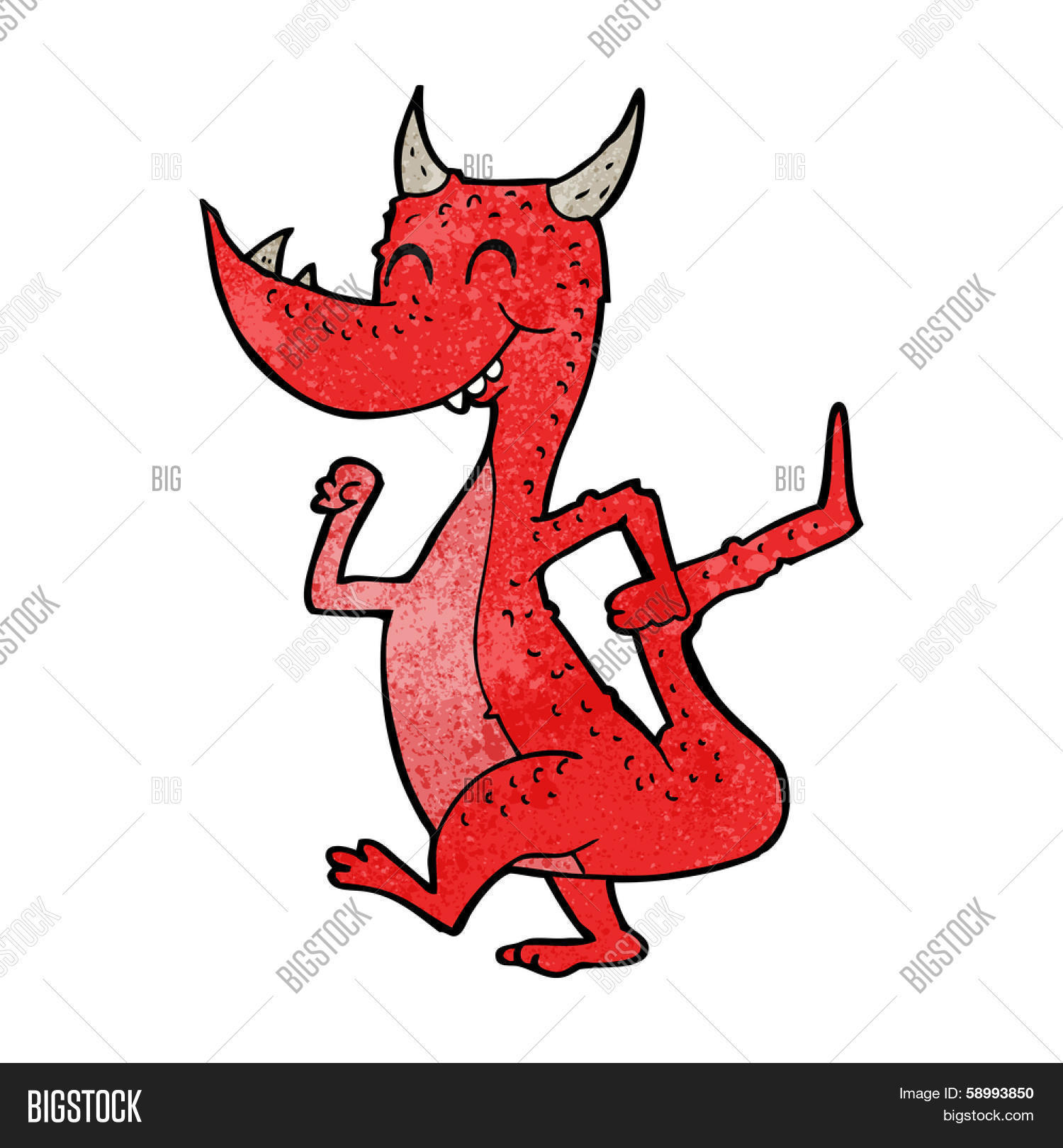 Cartoon Happy Dragon Vector & Photo (Free Trial) | Bigstock