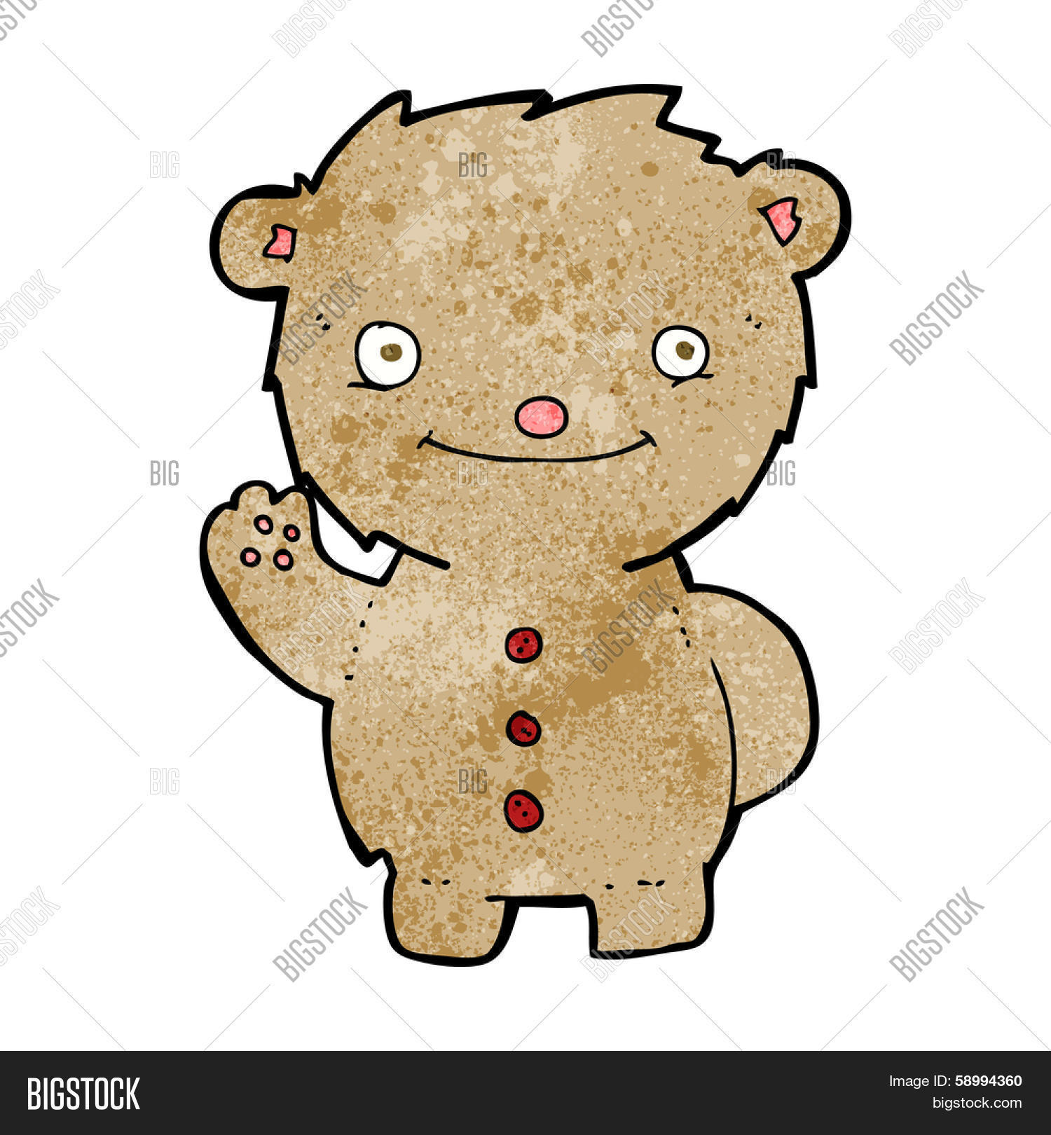 Cartoon Waving Teddy Vector & Photo (Free Trial) | Bigstock
